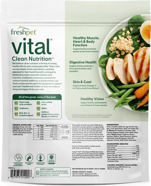 FRESHPET Vital Chicken Recipe Fresh Dog Food, 1.75-lb bag, case of 4 ...