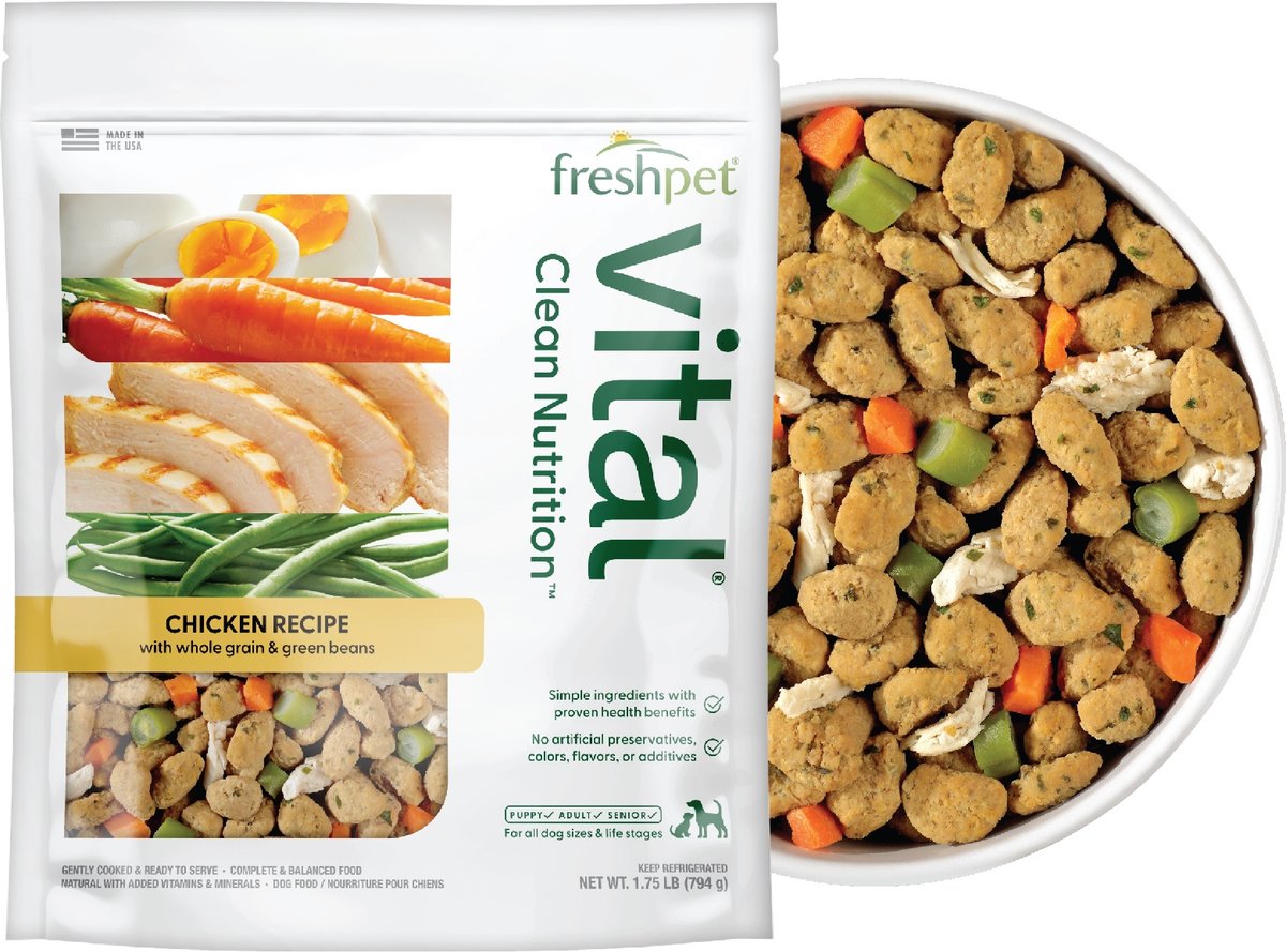 FRESHPET Vital Chicken Recipe Fresh Dog Food, 1.75-lb bag, case of 4 ...