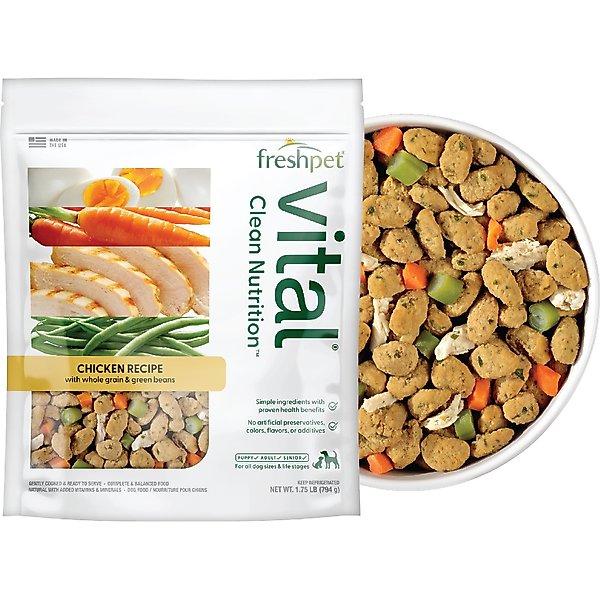 FRESHPET Vital Chicken Recipe Fresh Dog Food, 1.75-lb bag, case of 4 ...