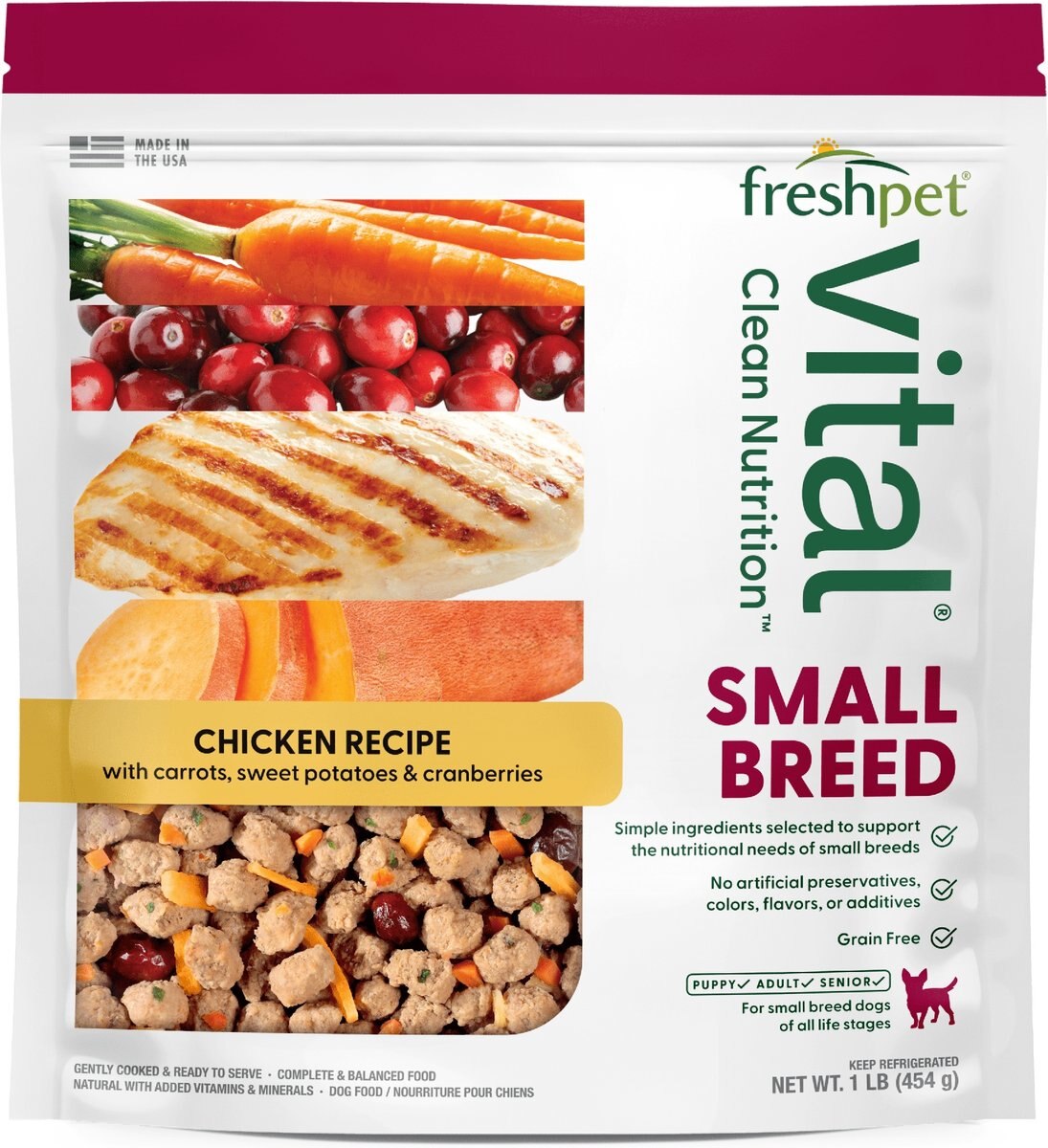 FRESHPET Vital Chicken Recipe Grain-Free Small Breed Fresh Dog Food, 1 ...