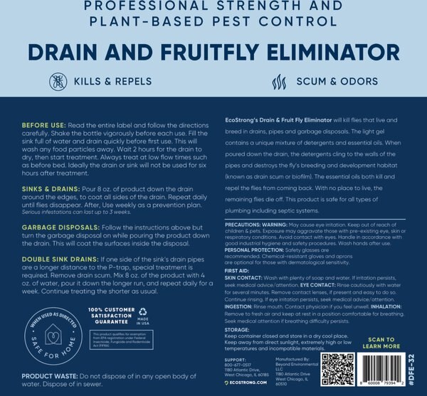 ECOSTRONG Drain & Fruit Fly Eliminator, 32-fl oz jug - Chewy.com