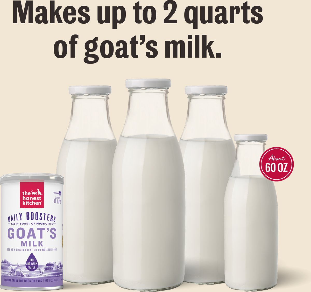 THE HONEST KITCHEN Daily Boosters Instant Goat's Milk with Probiotics ...