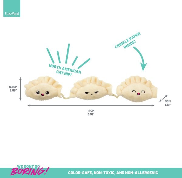 FUZZYARD Dumplings Plush Cat Toy with Catnip - Chewy.com