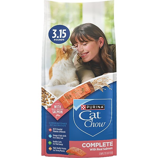 Purina Cat Chow Complete High Protein with Real Salmon Dry Cat Food, 3. ...
