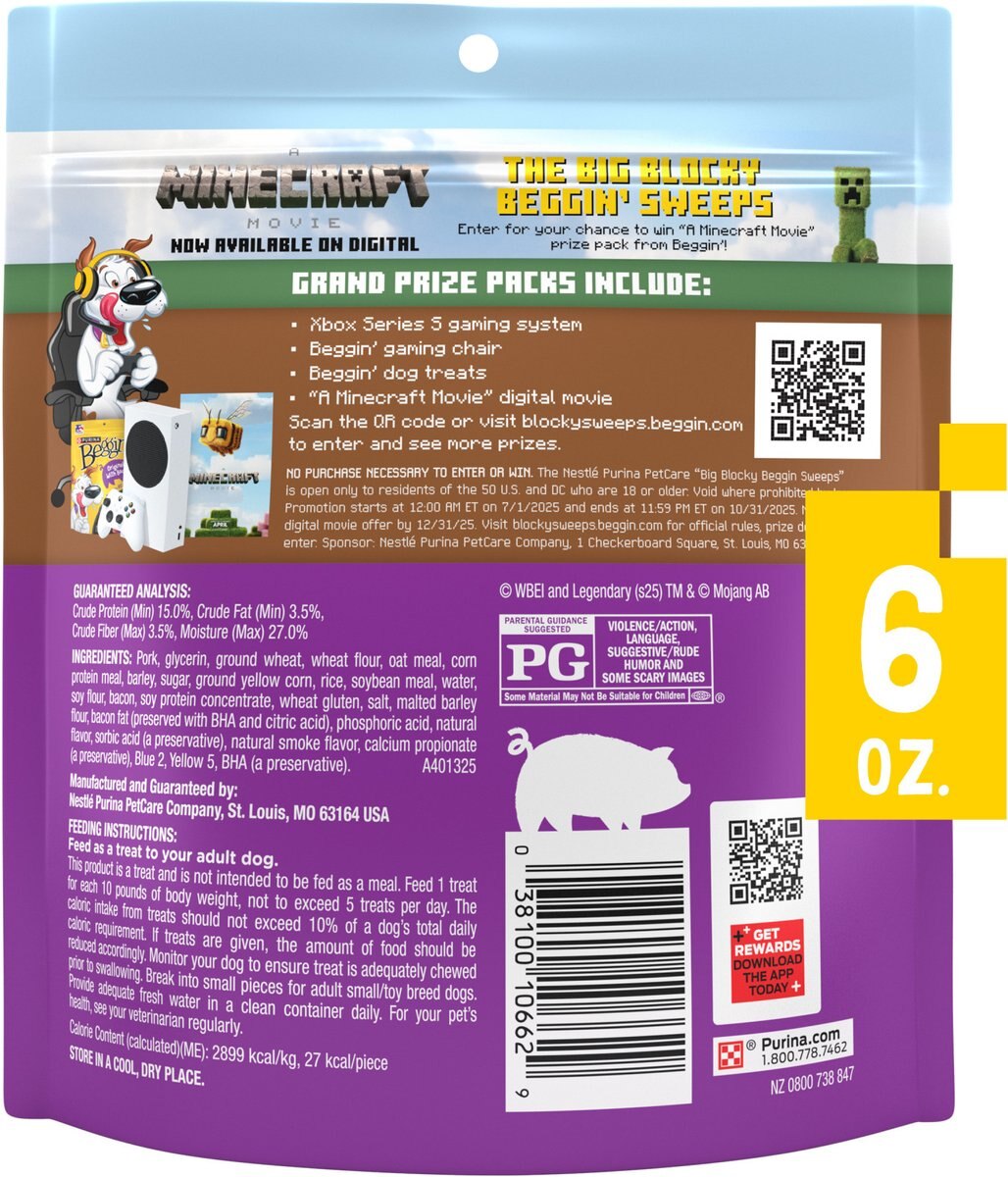 BEGGIN' A Minecraft Movie Blocks with Bacon Jerky Dog Treats, 6-oz ...