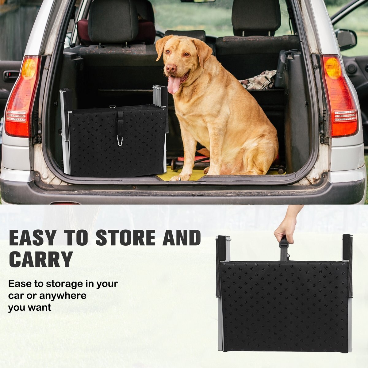 HEEYOO Foldable Dog Car Stairs, Silver, 5 steps - Chewy.com