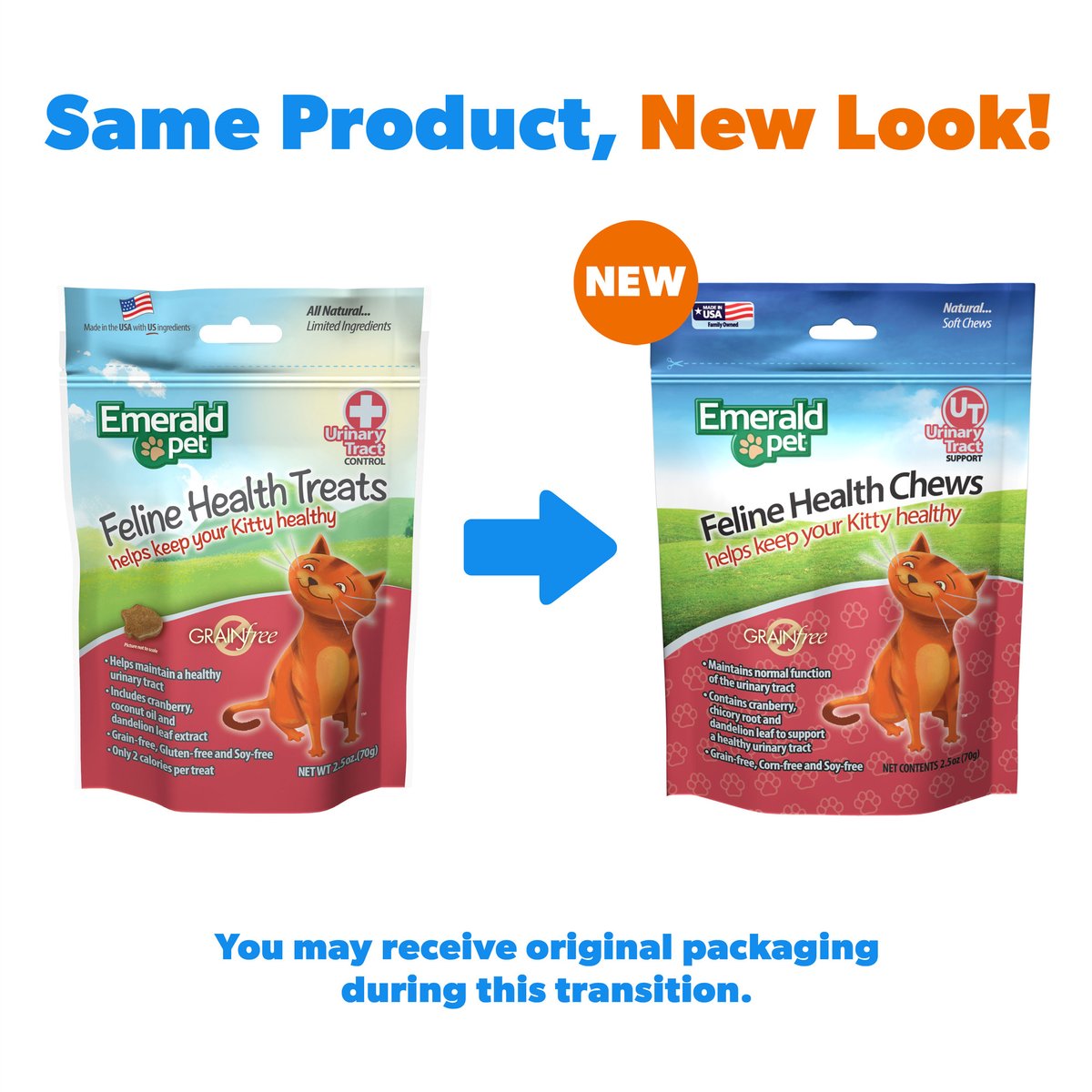 EMERALD PET Feline Health Urinary Tract Support Grain-Free Cat Treats ...