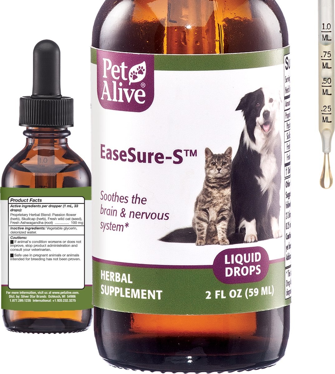 PETALIVE EaseSure-S Brain & Nervous System Support Dog & Cat Supplement ...