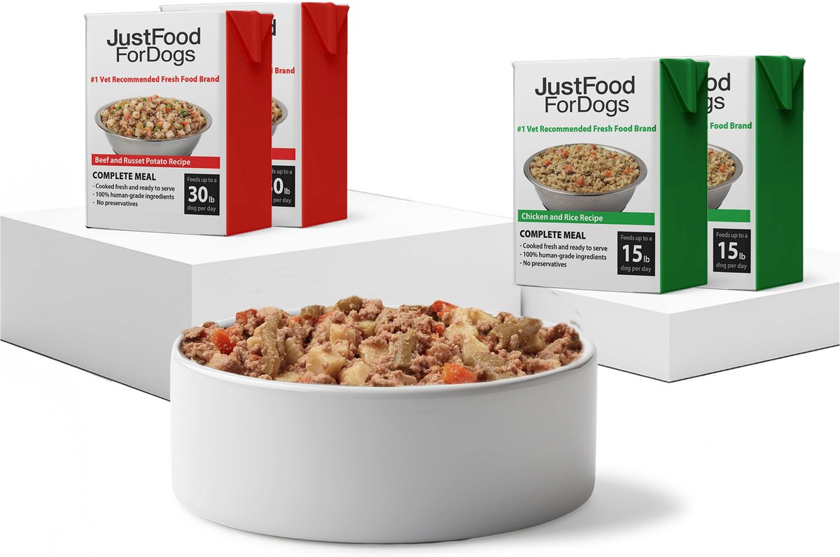 JUSTFOODFORDOGS Pantry Fresh Beef & Chicken Variety Pack Fresh Dog Food ...