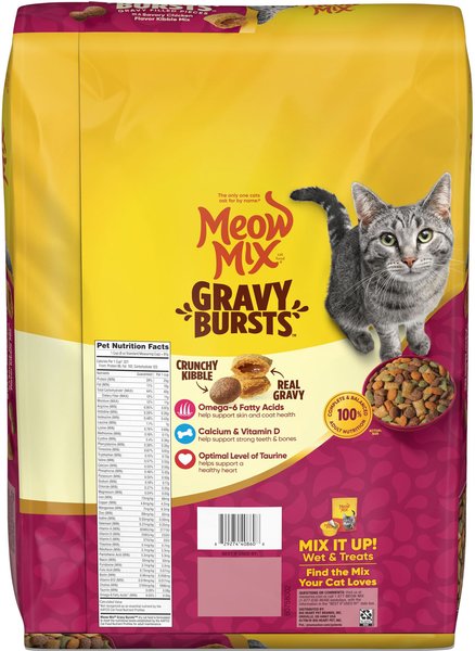 MEOW MIX Gravy Bursts Savory Chicken Flavor Mix with Gravy Filled ...