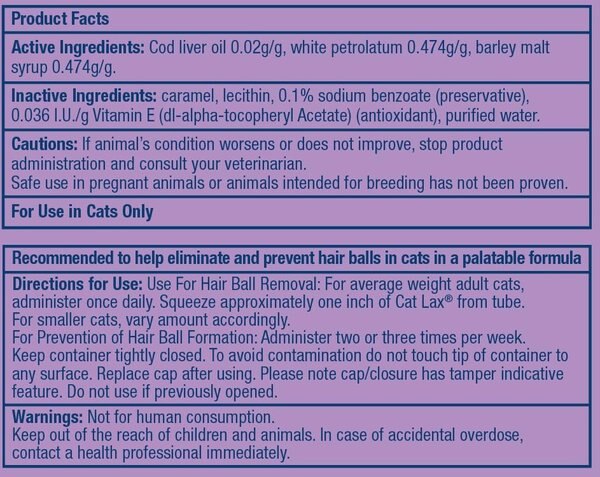 CAT LAX Cat Supplement, 2-oz tube - Chewy.com