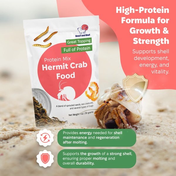 SNOUT AND SHELL Protein Mix Hermit Crab Food, 30-g bag - Chewy.com