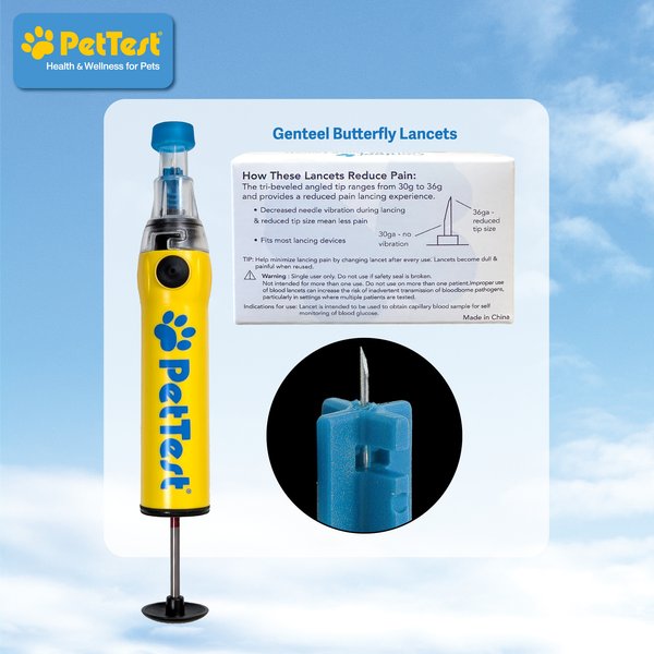 PETTEST Genteel Butterfly Touch Dog & Cat Lancets, 100 count - Chewy.com
