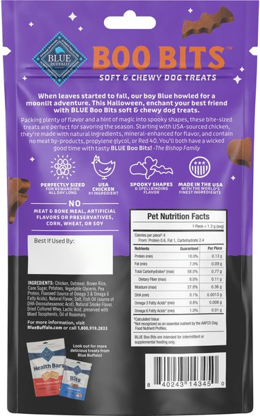 BLUE BUFFALO Boo Bits Tasty Chicken Recipe Soft & Chewy Halloween Dog ...