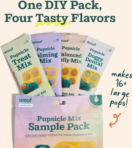 WOOF Pupsicle Mix Sample Pack Lickable Dog Treats, 6-oz bag - Chewy.com
