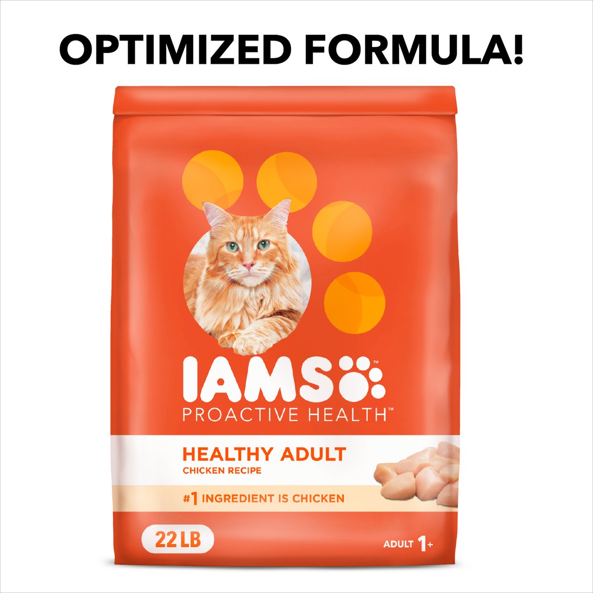 IAMS Proactive Health Healthy Adult Chicken Recipe Dry Cat Food, 44-lb ...
