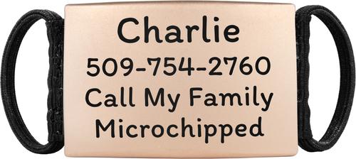 GOTAGS Silent Steel Personalized Cat & Dog ID Tag, Rose Gold, Small ...