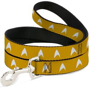 BUCKLE-DOWN Star Trek Starfleet Insignia Polyester Dog Leash, Yellow, 4 ...