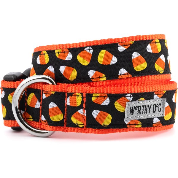 THE WORTHY DOG Candy Corn Dog Collar, Black, Small: 8 to 14-in neck, 5/ ...