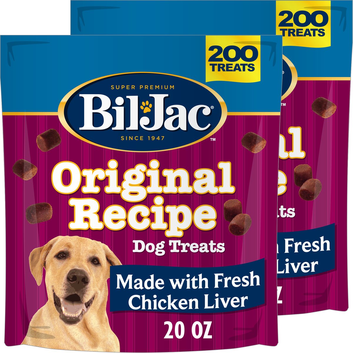 BIL-JAC Original Recipe with Liver Soft Dog Treats, 20-oz bag, bundle ...