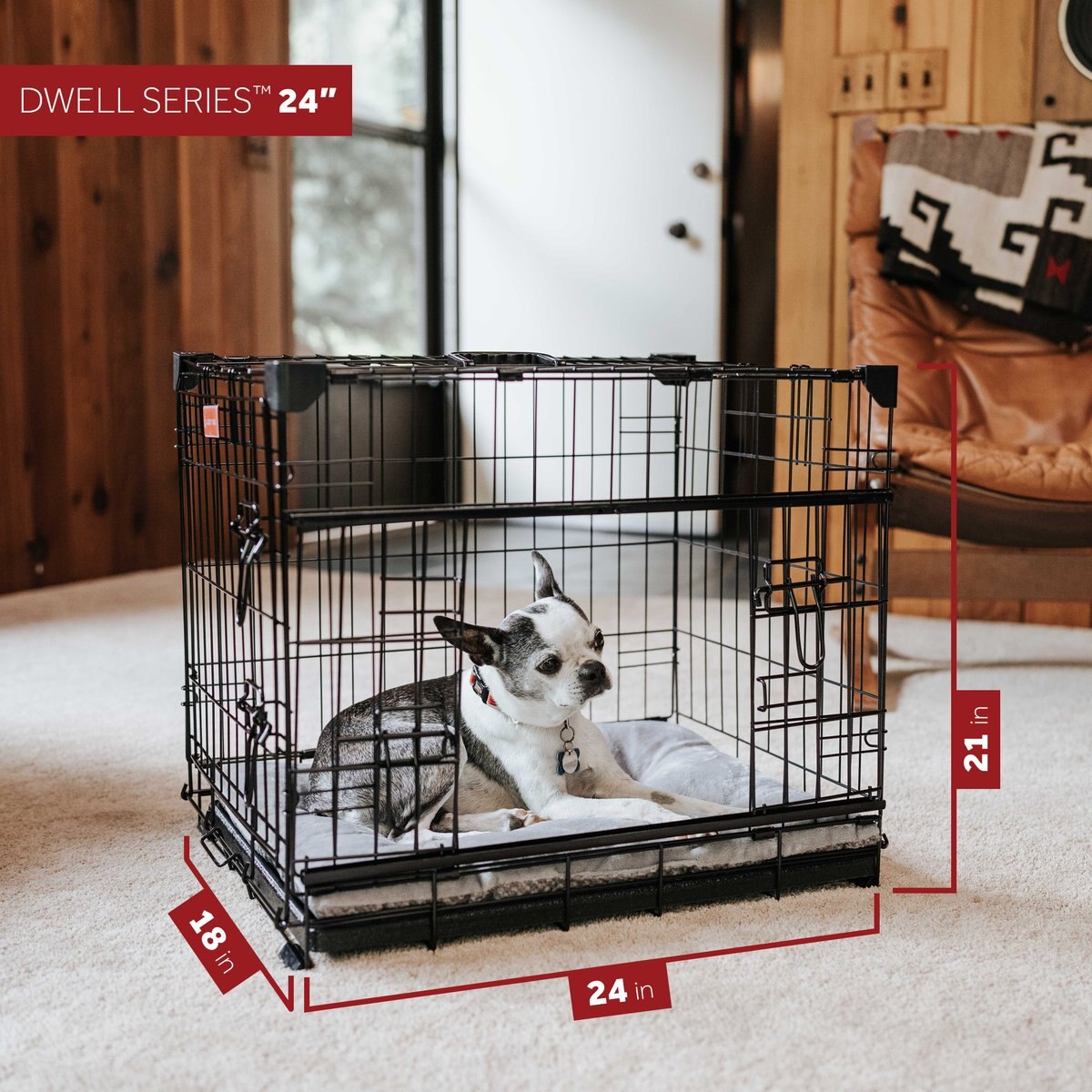 Out of Stock - LUCKY DOG Sliding Double Door Wire Dog Crate, 24 inch ...
