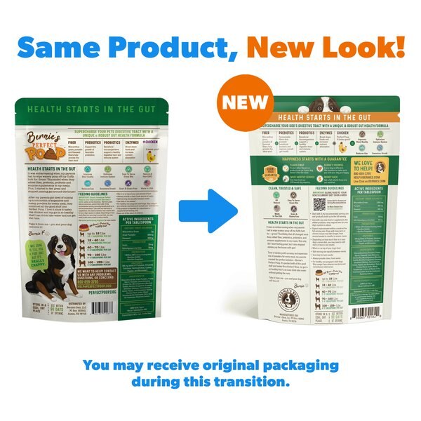 BERNIE'S Perfect Poop Chicken Flavor Digestion Support Dog Supplement ...