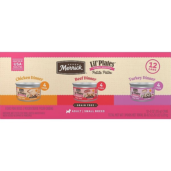 MERRICK Lil' Plates Petite Pates Grain-Free Small Breed Wet Dog Food ...