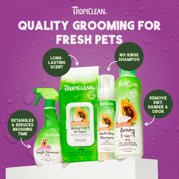 TROPICLEAN Detangling & Dematting Tangle Remover Dog Spray, 1-gal ...