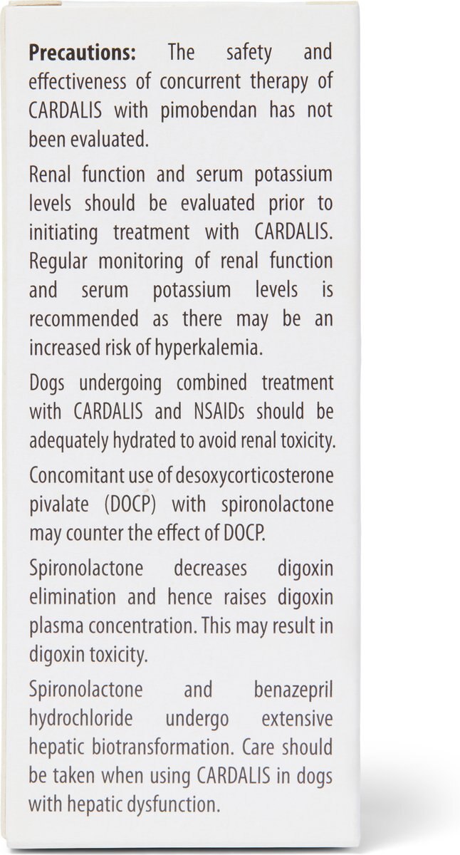 CARDALIS (Spironolactone/Benazepril) Chewable Tablets for Dogs, 20mg/2 ...