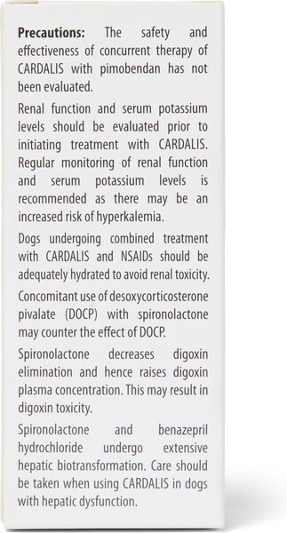 CARDALIS (Spironolactone/Benazepril) Chewable Tablets for Dogs, 20mg/2 ...