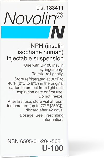 NOVOLIN N (insulin isophane human) injectable suspension, U-100, 10-mL - Easy Refills | Chewy Rx