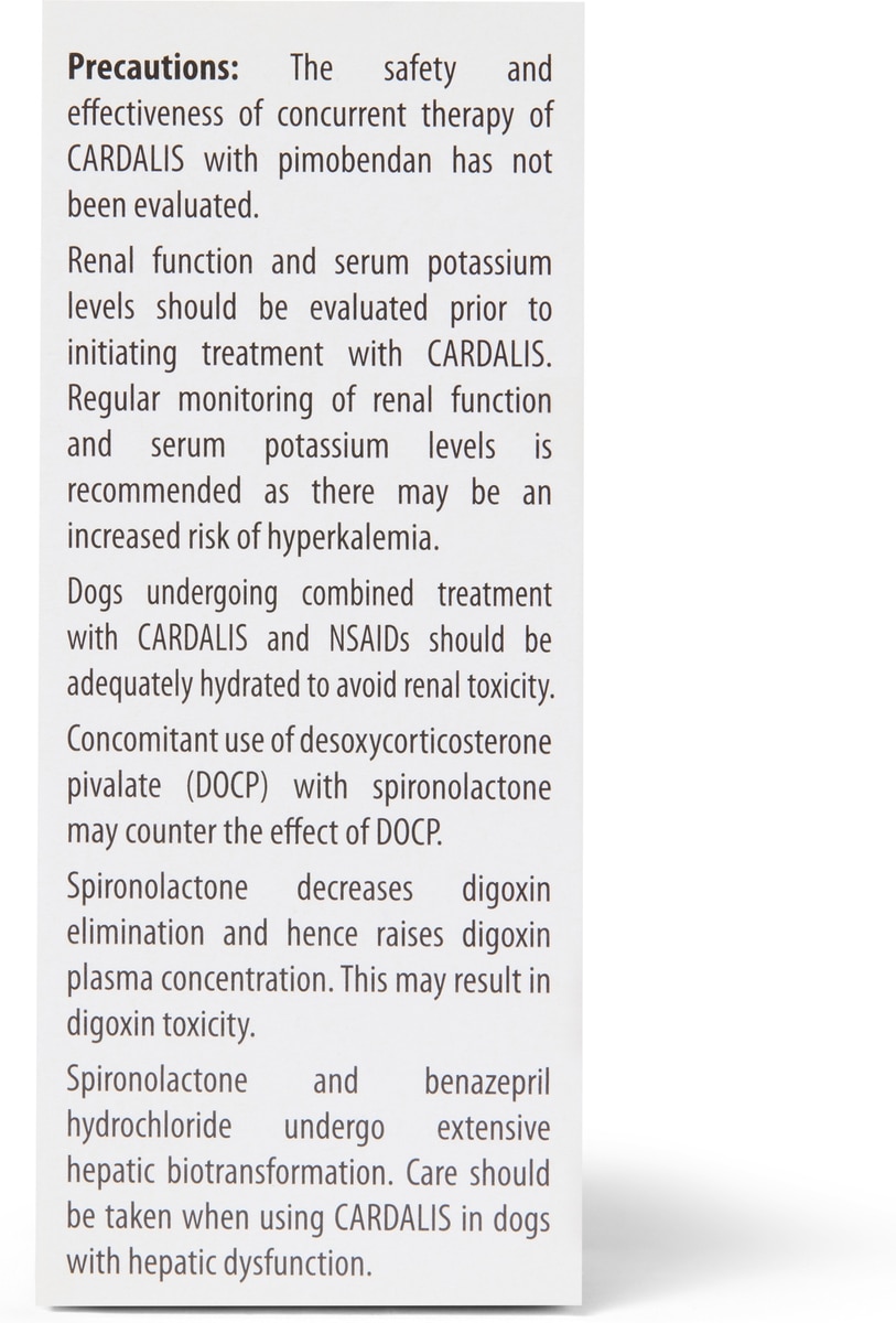 CARDALIS (Spironolactone/Benazepril) Chewable Tablets for Dogs, 80mg ...