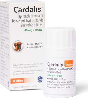 CARDALIS (Spironolactone/Benazepril) Chewable Tablets for Dogs, 80mg ...
