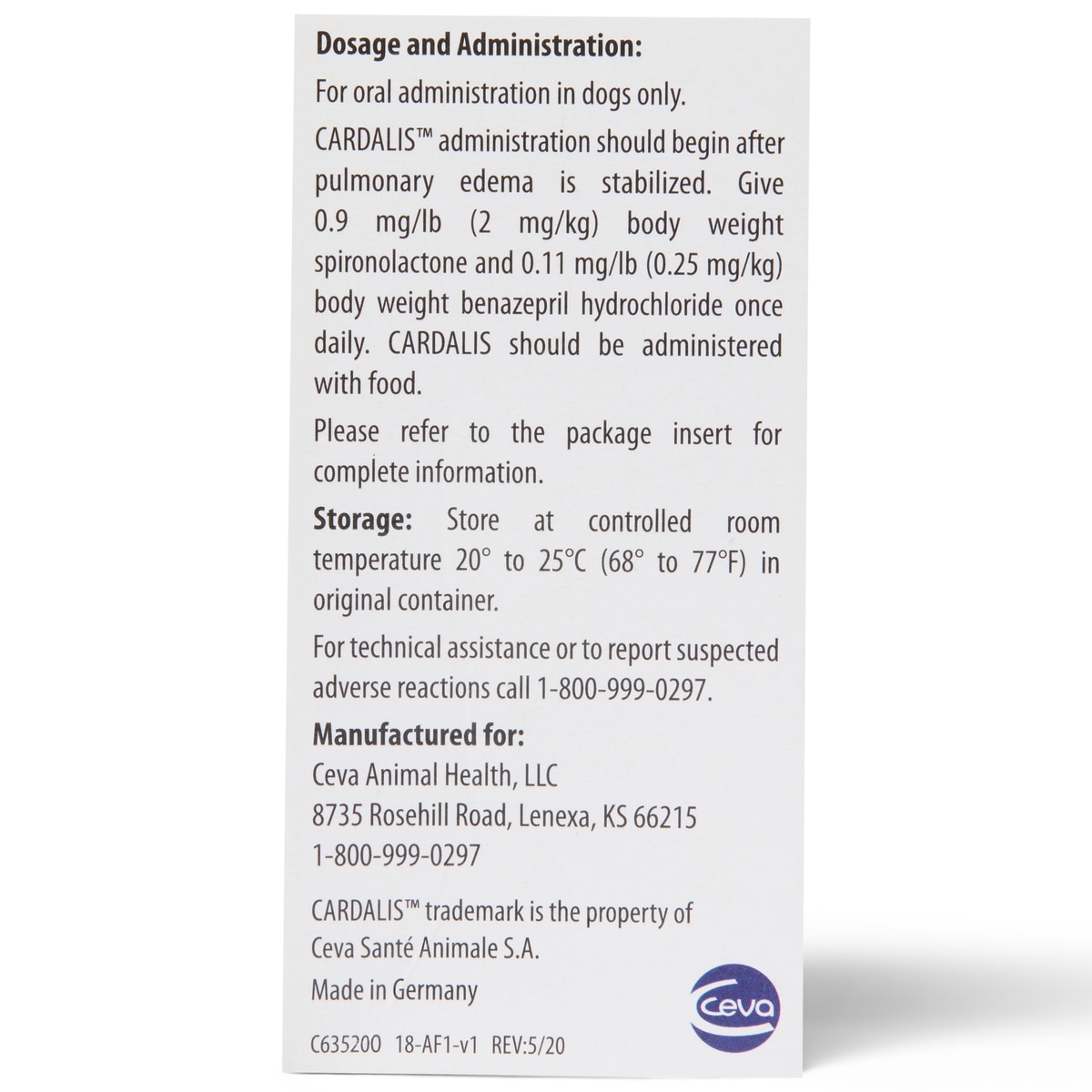 CARDALIS (Spironolactone/Benazepril) Chewable Tablets for Dogs, 80mg ...