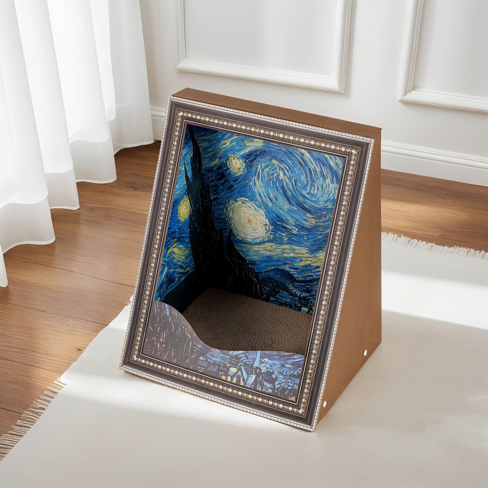 Product Reviews for HAPPY & POLLY Van Gogh Starry Night 3D 19.4-in Cat Scratcher & Bed