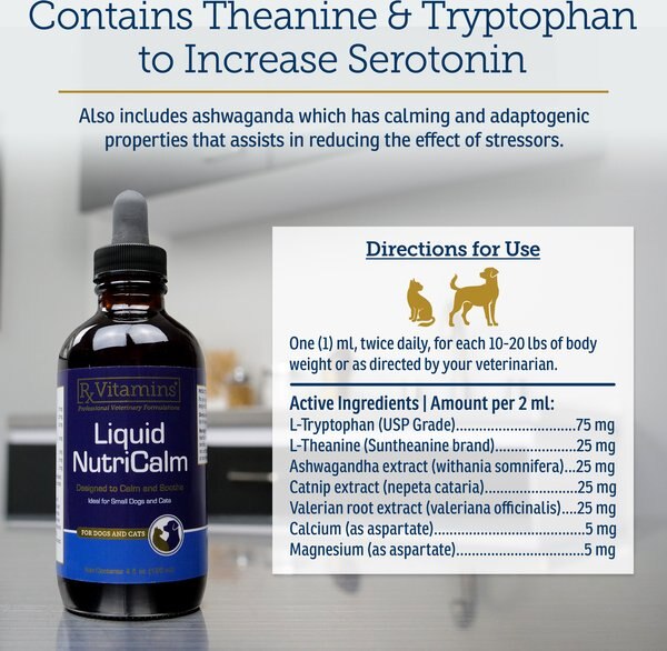 RX VITAMINS NutriCalm Liquid Calming Supplement for Cats & Dogs, 4-fl ...