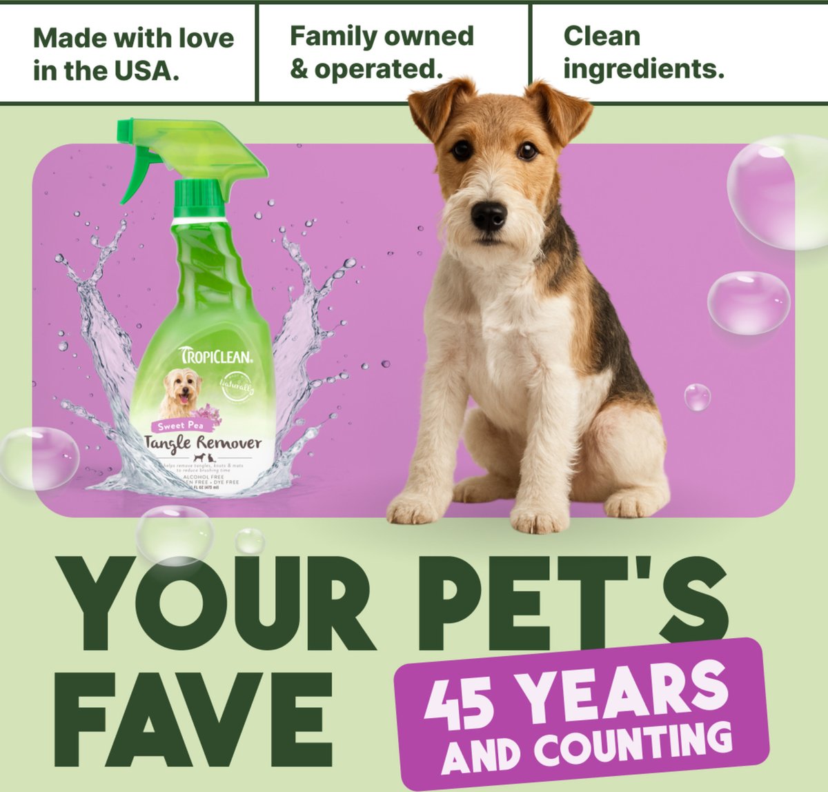 TROPICLEAN Detangling & Dematting Tangle Remover Dog Spray, 1-gal ...