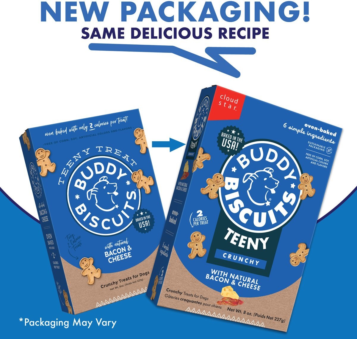 BUDDY BISCUITS Teeny Treats with Bacon & Cheese Dog Treats, 8-oz box ...