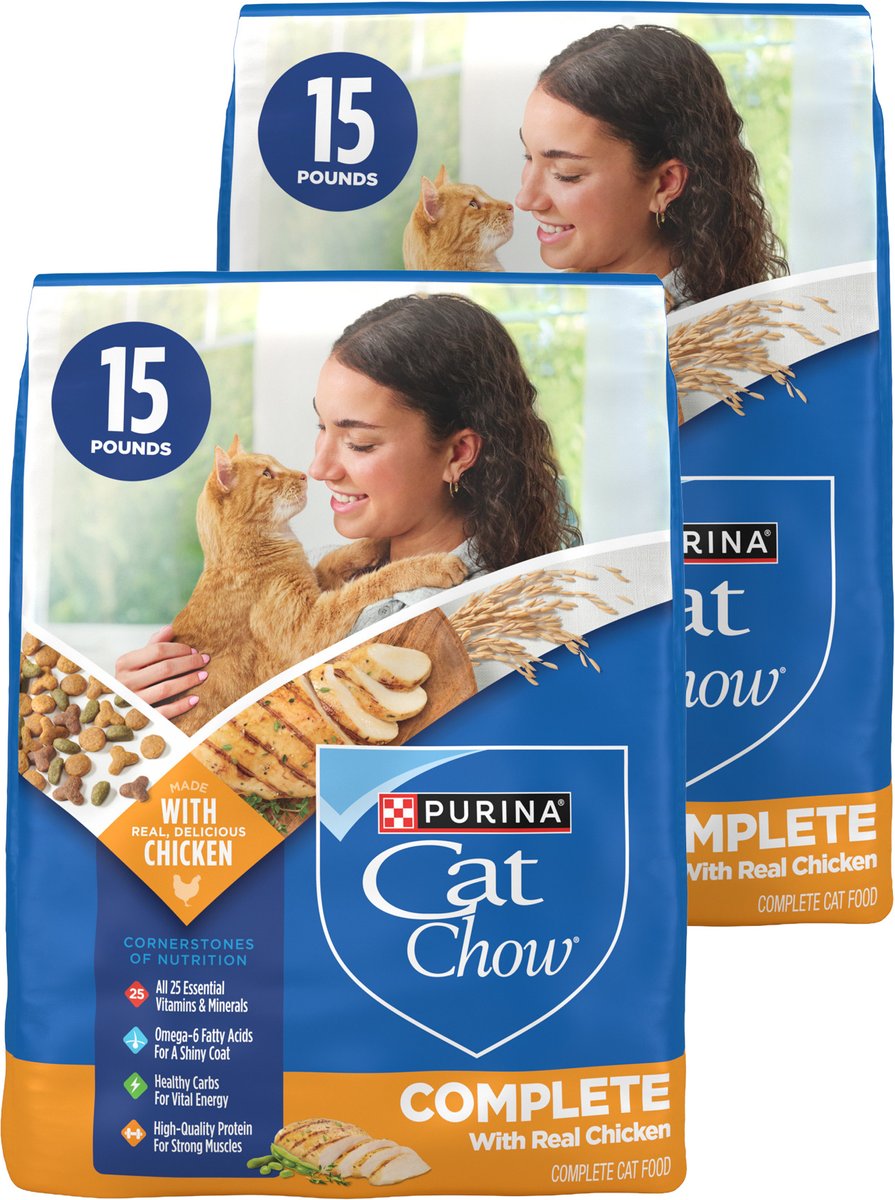 Purina Cat Chow Complete with Real Chicken & Vitamins Dry Cat Food, 15 ...