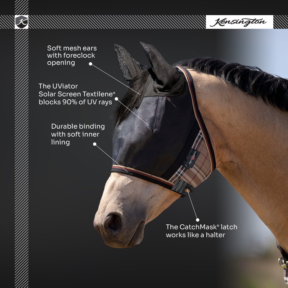 KENSINGTON PROTECTIVE PRODUCTS UViator CatchMask with Ears Horse Fly ...