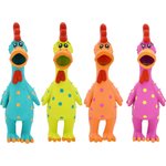 MULTIPET Latex Polka Dot Globken Chicken Squeaky Dog Toy, Color Varies ...