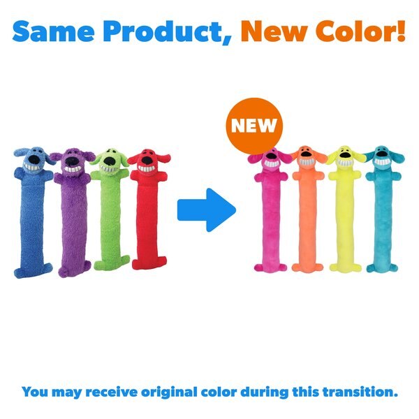 MULTIPET Loofa Dog The Original Squeaky Plush Dog Toy, Color Varies ...