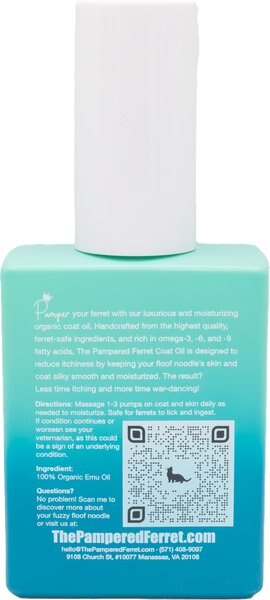 THE PAMPERED FERRET Coat Oil Supplement for Ferrets, 15-ml bottle ...