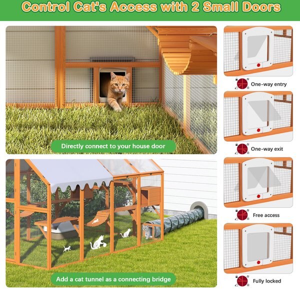 COZIWOW Outdoor Walk-in Catio Cat Exercise Pen, Orange - Chewy.com