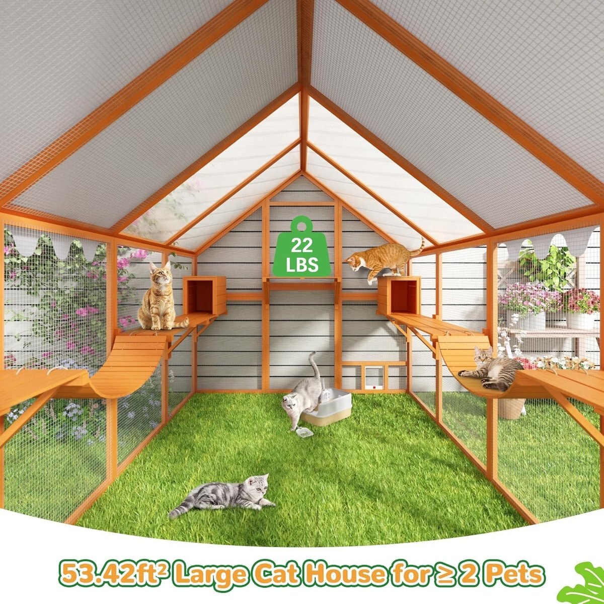 Out of Stock - COZIWOW Outdoor Walk-in Catio Cat Exercise Pen, Orange ...