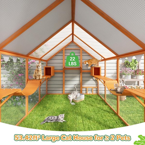 COZIWOW Outdoor Walk-in Catio Cat Exercise Pen, Orange - Chewy.com