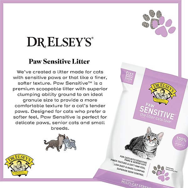 DR. ELSEY'S Paw Sensitive Clumping Clay Cat Litter, 20-lb bag - Chewy.com