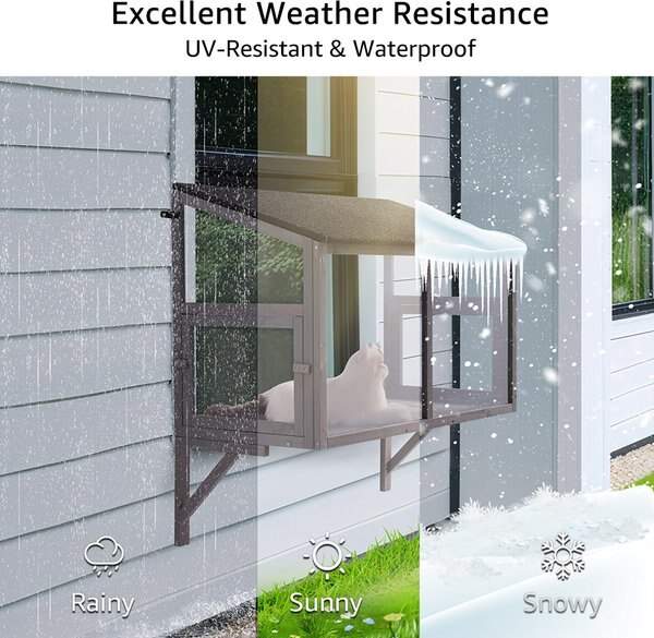 BEENBKKS Cat Catio Window Perch with Acrylic Screens, Grey - Chewy.com