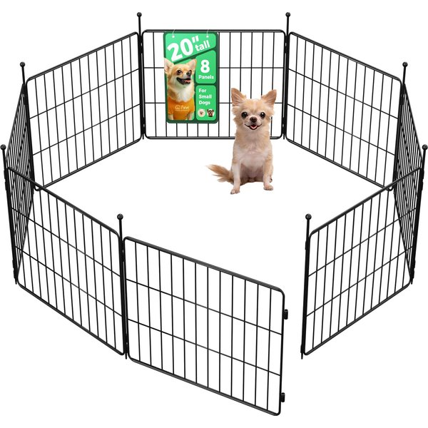 FXW Minipaws Expandable Indoor & Outdoor Dog Playpen, Black, 20-in, 8 ...