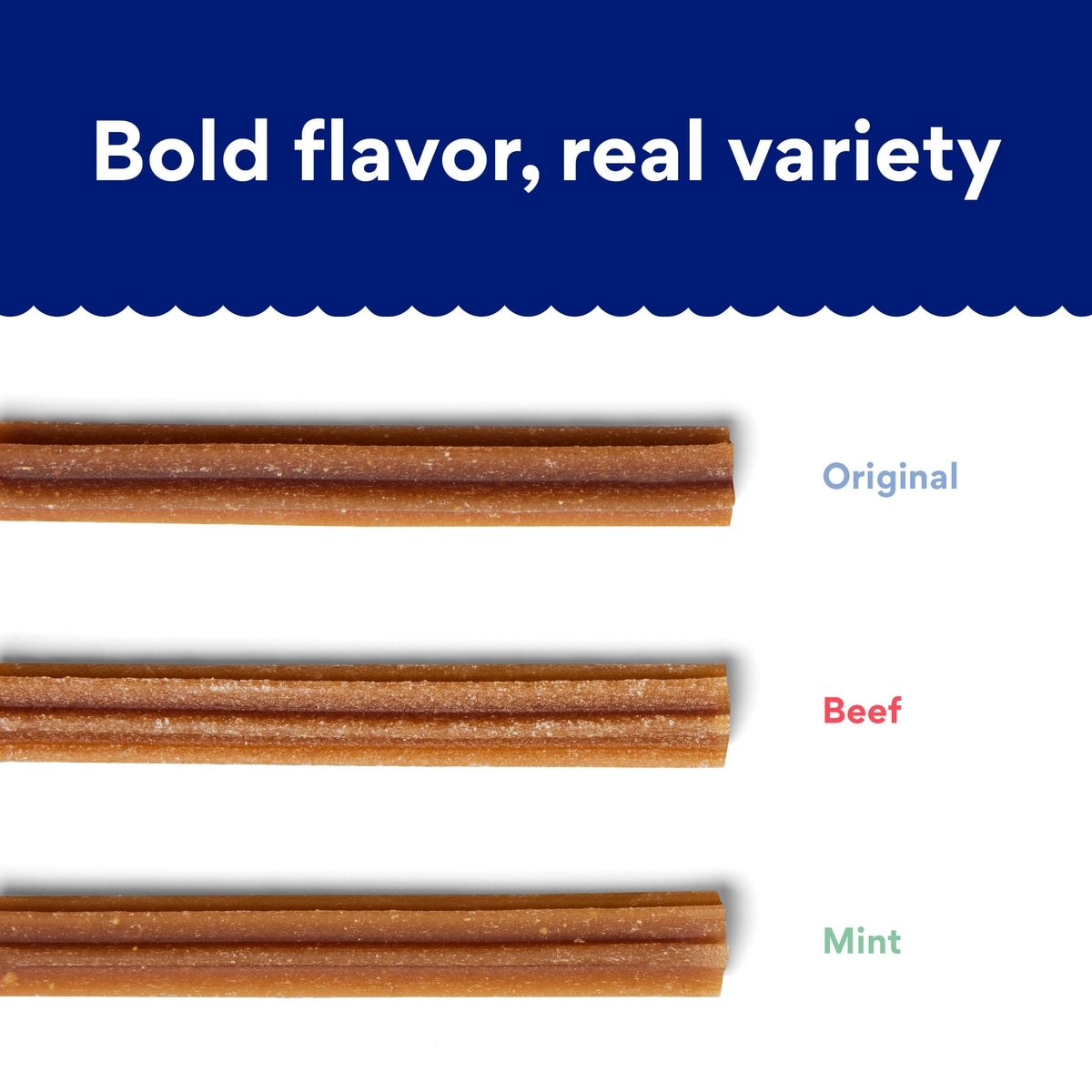 CHEWY MADE Natural Dental Chew Sticks Variety Pack, Original, Beef ...